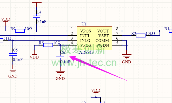 AD8313原理图/PCB电路设计使用经验 | 极寒钛博客网